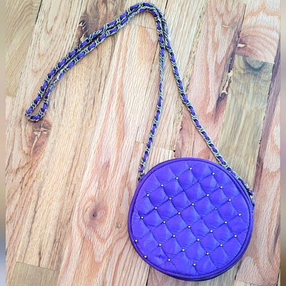 Vintage | Bags | Vintage Genie Purple Tuftedquilted Round Purse | Poshmark